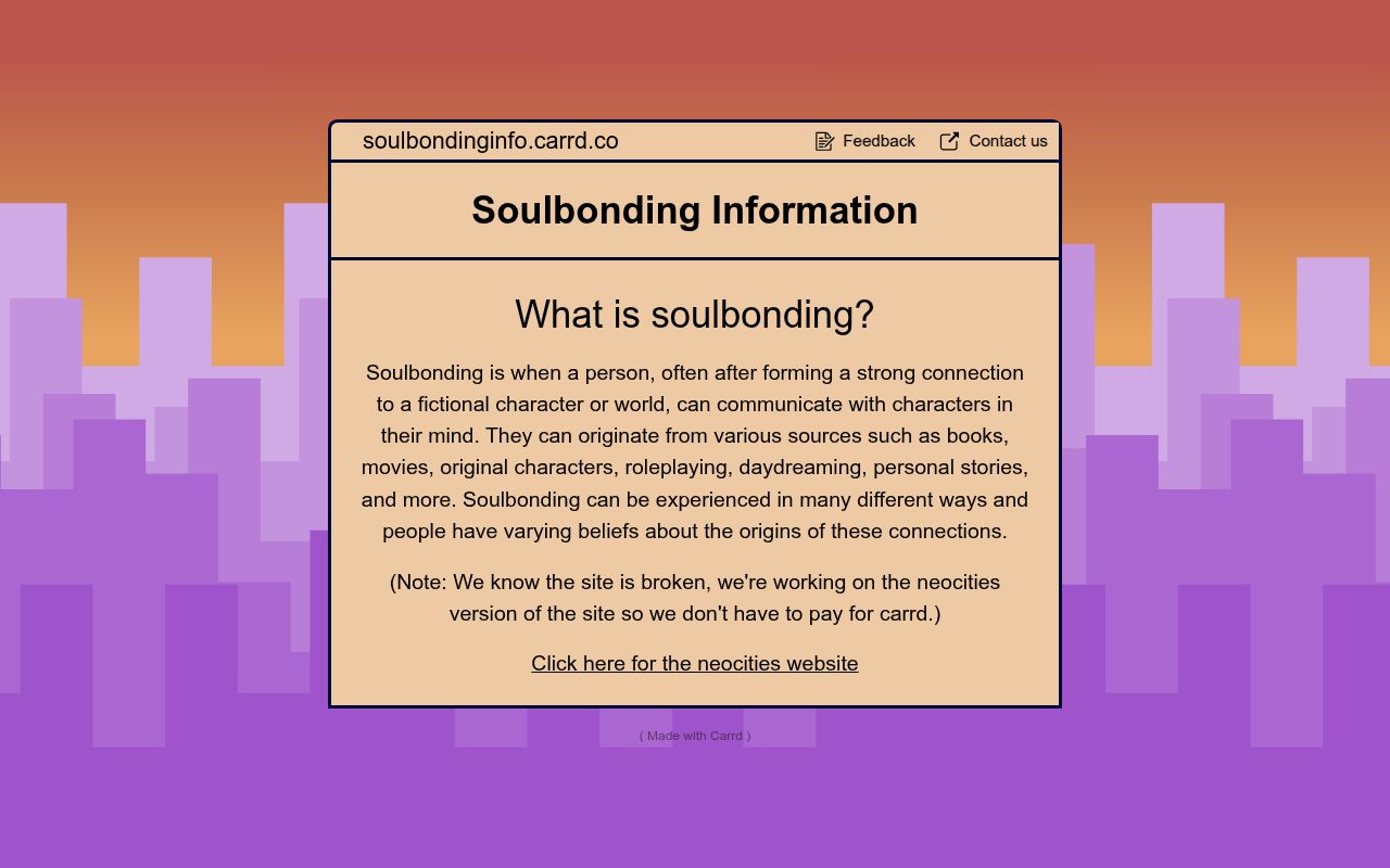 Soulbonding information